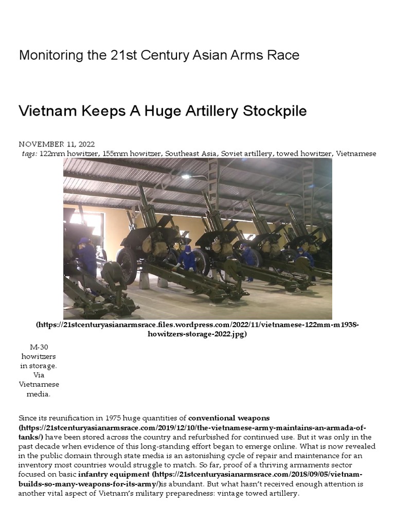 Vietnam Keeps A Huge Artillery Stockpile - 21st Century Asian Arms Race | PDF | Artillery | Howitzer