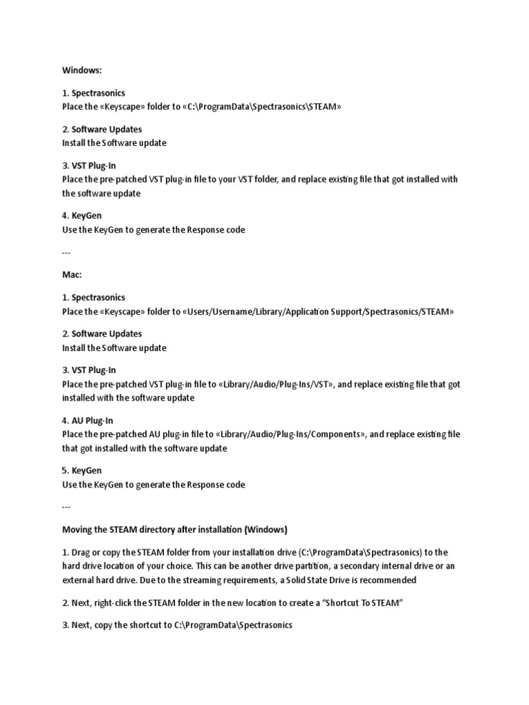 Keyscape Installation & STEAM Directory Guide | PDF | Art | Computers