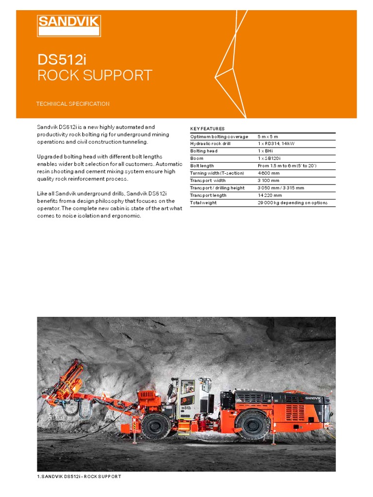 TS2 354 01 ENG METRIC Sandvik DS512i Rock Support Bolter 52900 595x842 | Download Free PDF ...