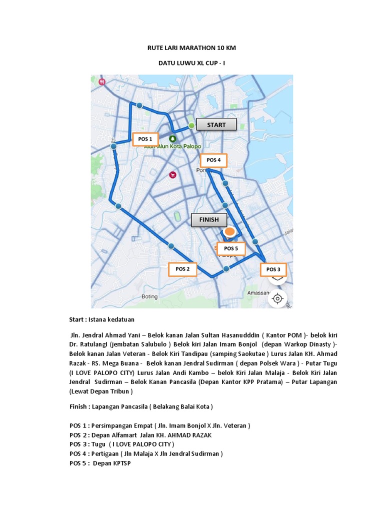 Rute Lari Marathon 10 KM PDF | PDF