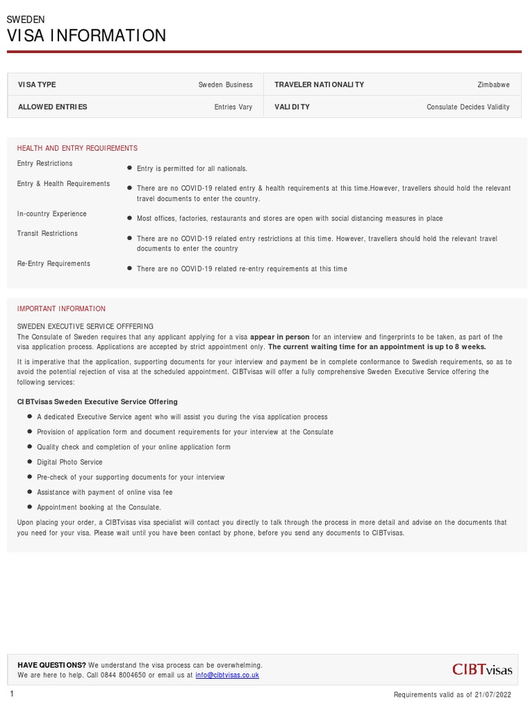 Sweden Visa Application Kit | PDF | Travel Visa
