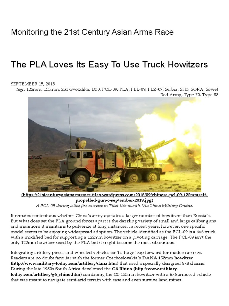 The PLA Loves Its Easy To Use Truck Howitzers - 21st Century Asian Arms ...
