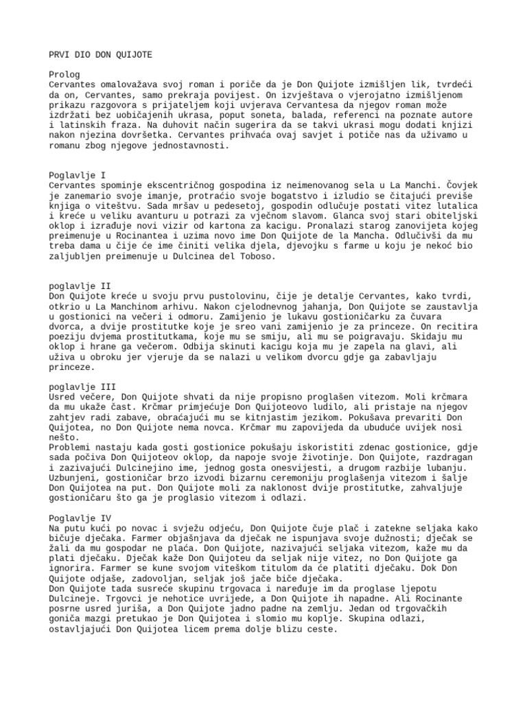 Don Quijote Biljeske | PDF