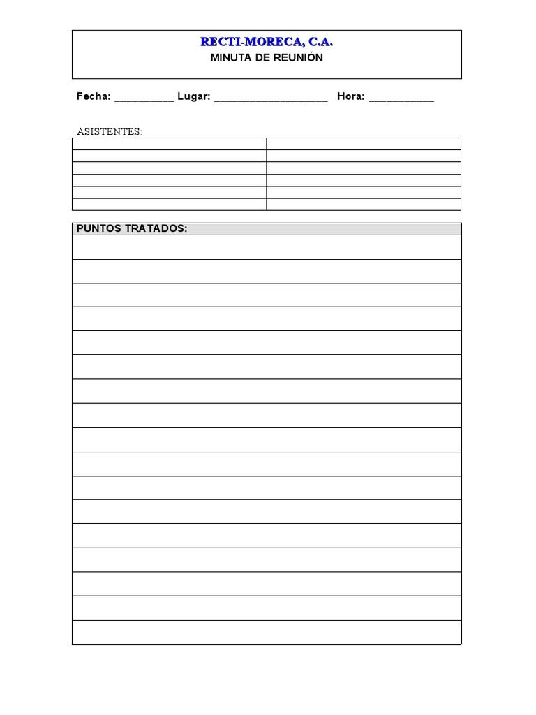 Formato de Minuta | PDF