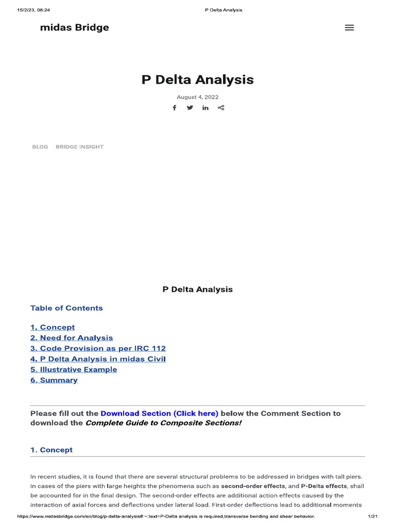 P Delta Analysis - Midas - 2022 | PDF