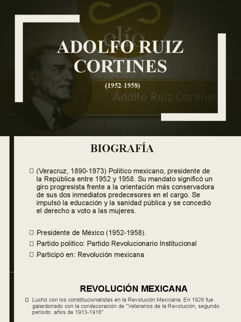 adolfo ruiz cortines (1) | PDF | México | Gobierno