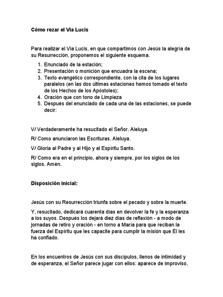 Cómo Rezar El Via Lucis | PDF | La resurrección de Jesús | Jesús