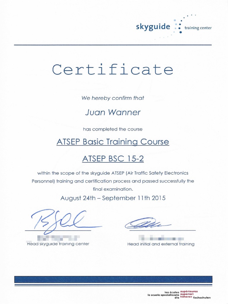 Cert Atsep Basic | PDF