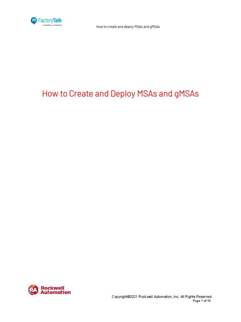 How To Create MSA and gMSA Accounts 1.1-1 | PDF | Active Directory ...