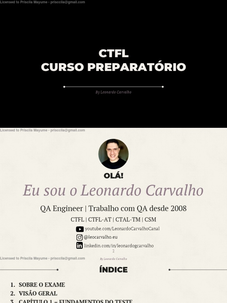 Curso Preparatório CTFL: Syllabus e Testes | PDF | Testes de software ...