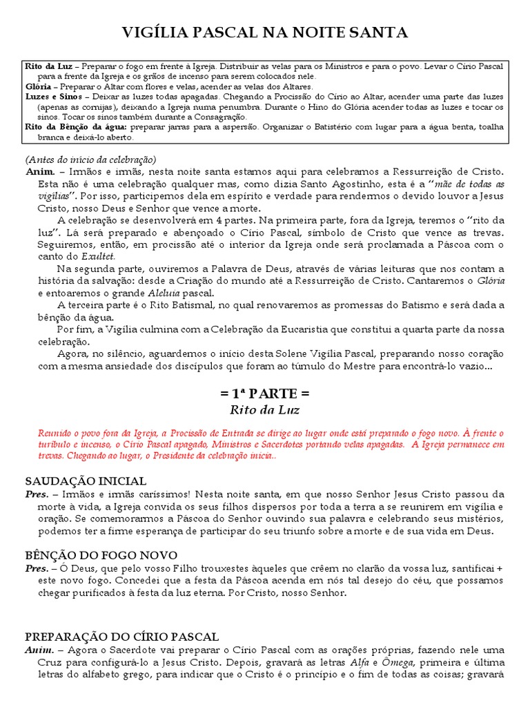 Rito da Luz: A Procissão do Círio Pascal na Vigília de Páscoa | PDF ...