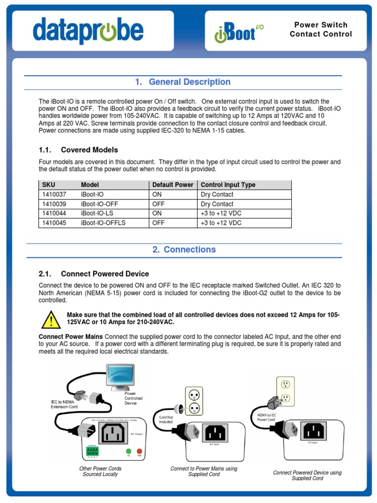 iBoot-IO Remote Power Switch Guide | PDF | Ac Power Plugs And Sockets ...