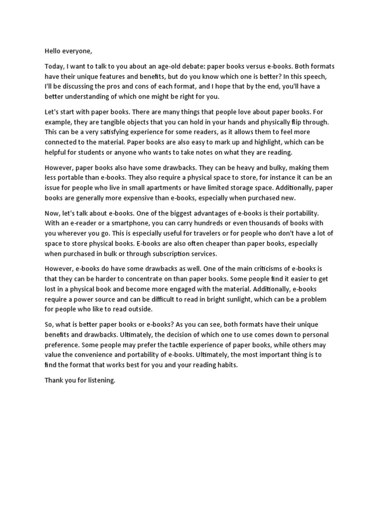 English Speech About Books | PDF