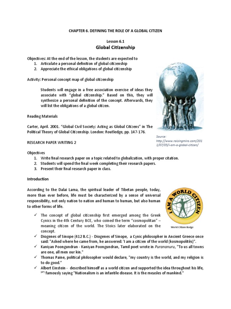 Lesson 7.1 Global Citizenship | PDF | Psychology