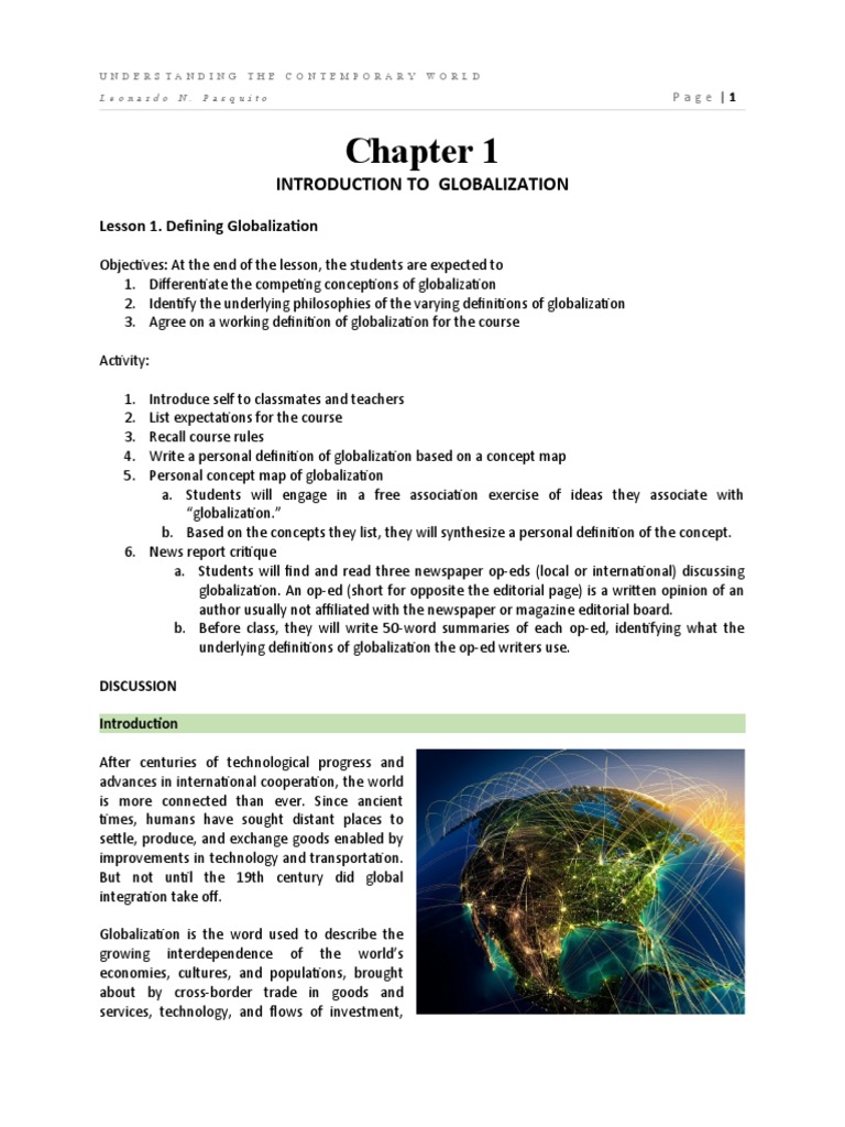 Lesson 1.1 Defining Globalization NEW | Download Free PDF | Globalization | Trade