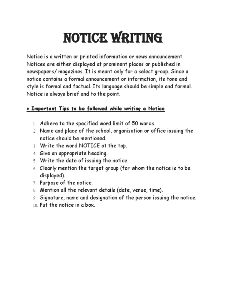 Drafting Effective School Notices: A Guide to Informing Students of ...