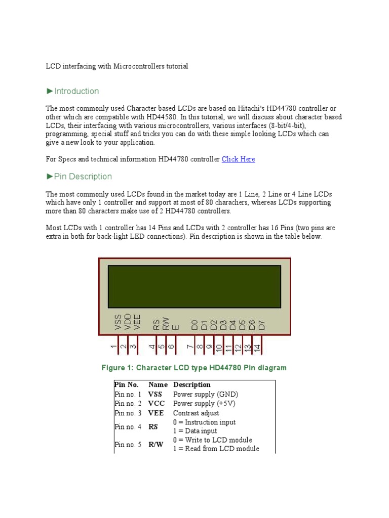 LCD Interfacing With Micro Controllers Tutorial | PDF | Subroutine | Microcontroller