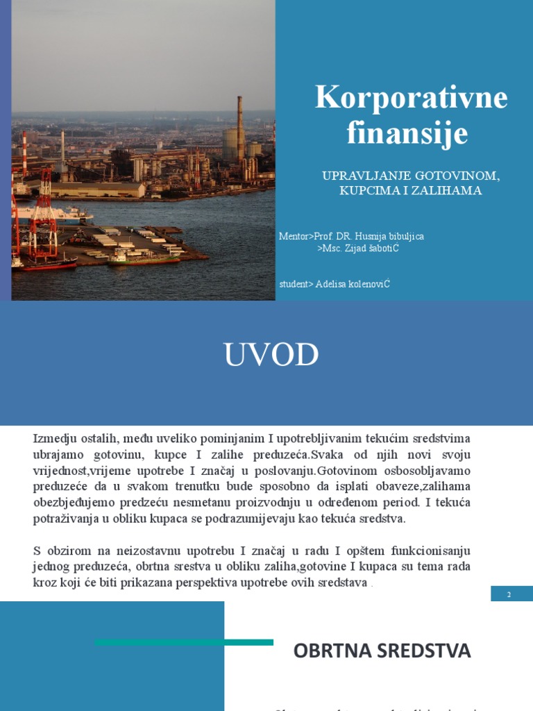 Korporativne Finansije PREZENTACIJA | PDF