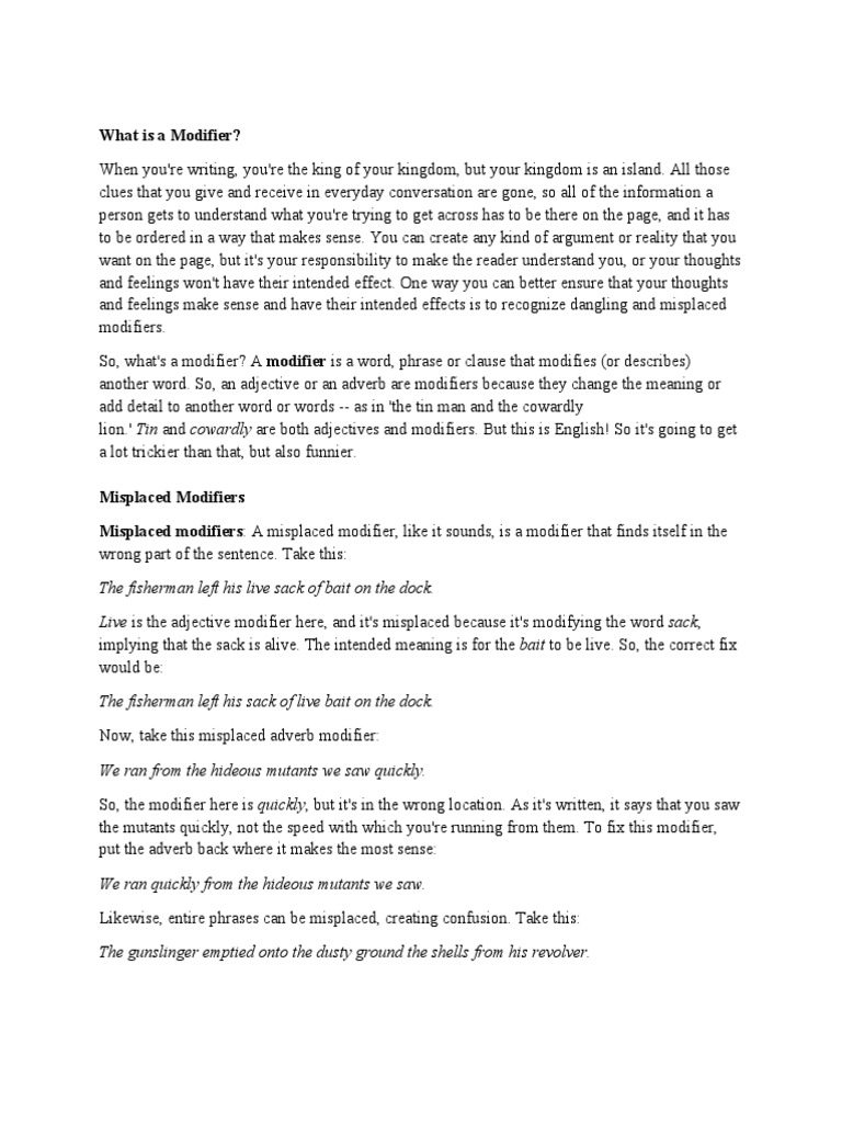 Modifier | PDF | Adverb | Sentence (Linguistics)