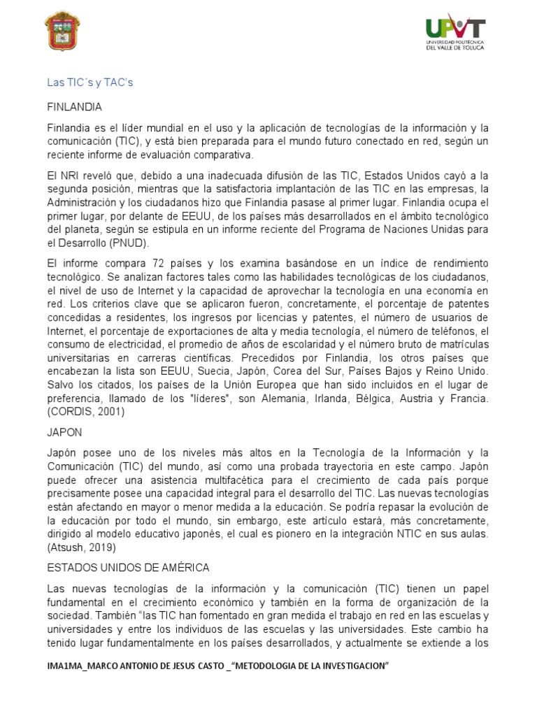 Las Tic Y Tacs Pdf Tecnología De Información Y Comunicaciones Los