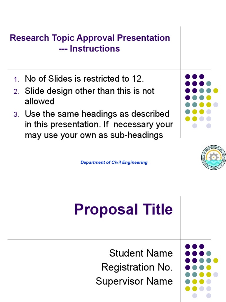 Research Proposal Presentation Guidelines: A 12-Slide Maximum Template ...