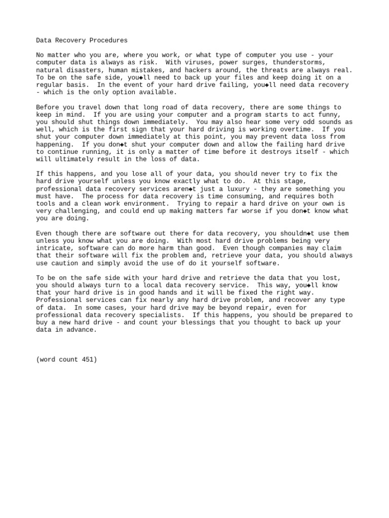 Data Recovery Procedures | PDF | Information Technology Management | Information Technology