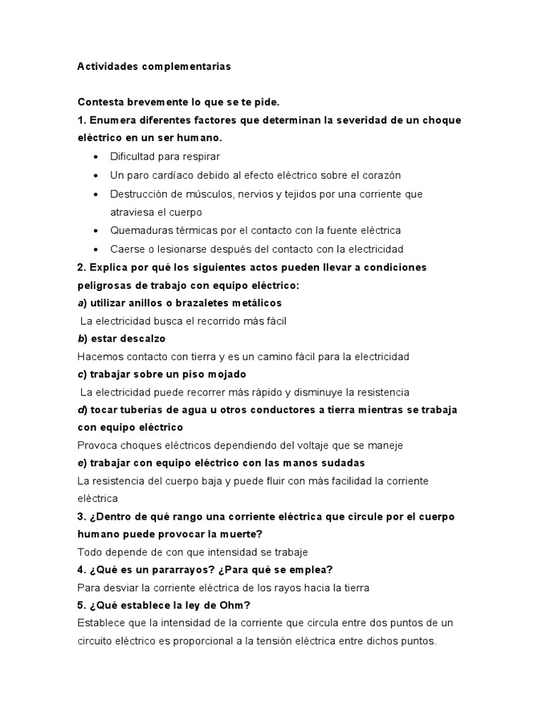 Actividades Complementarias | PDF