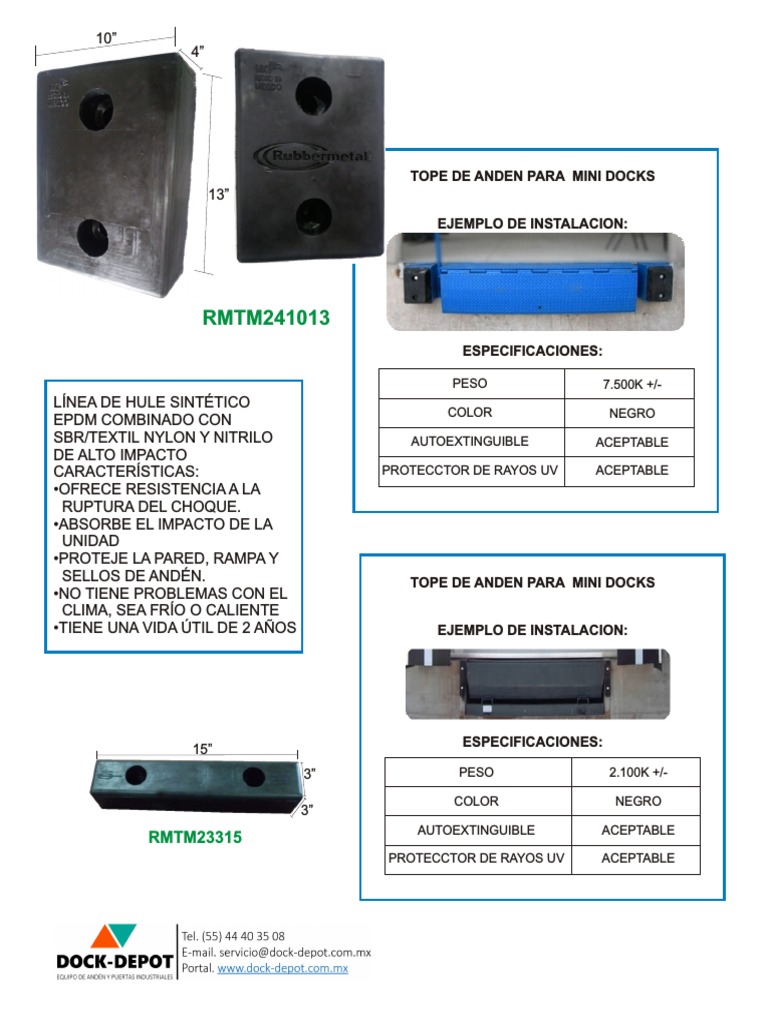 Tope de andén para mini docks | PDF | Acero | Materiales