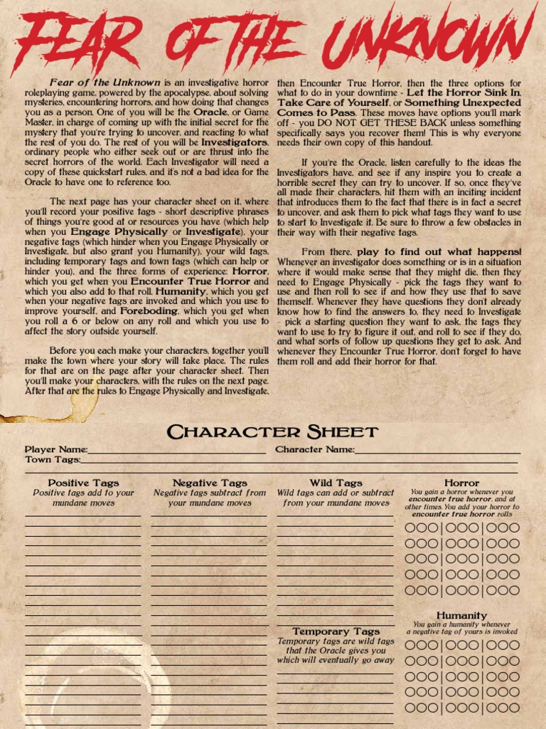 Fear of The Unknown Quickstart v5 2 Small | PDF | Psychological Trauma ...