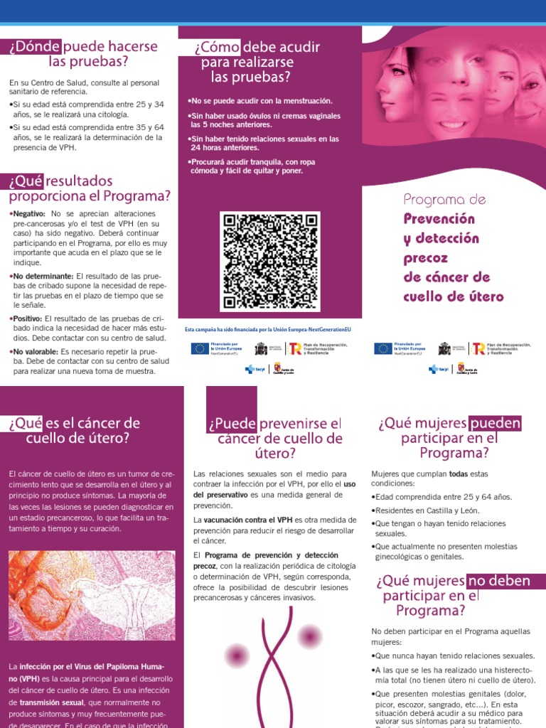 Triptico Deteccion Cancer Cuello Utero - Mayo 2022 | PDF | Cáncer de ...