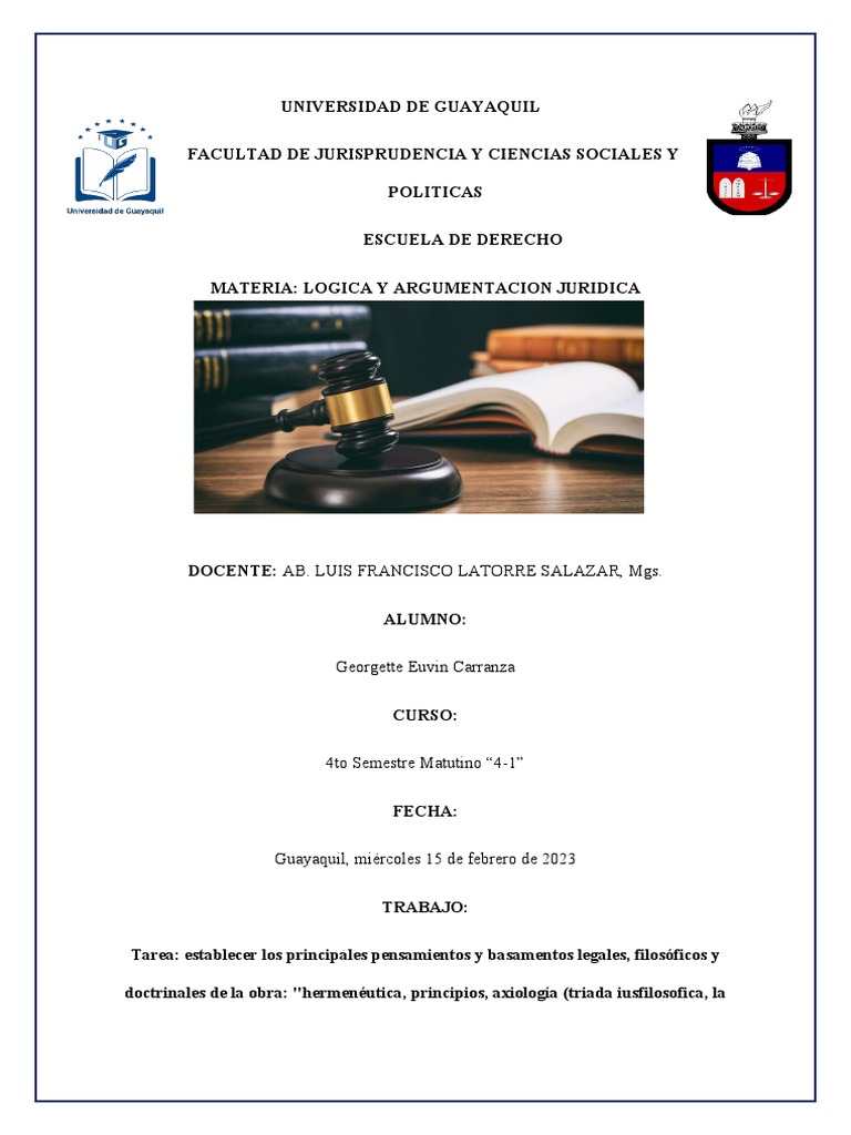 Análisis de los principales pensamientos y conceptos legales sobre la hermenéutica y la ...