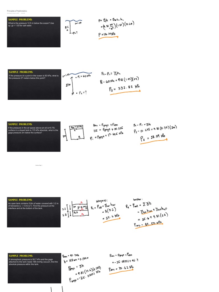 Chapter 02 - Principles of Hydrostatics Sample Problems IV | PDF