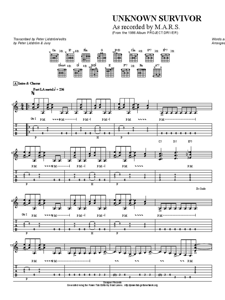 Tony Macalpine - Unknown Survivor | PDF