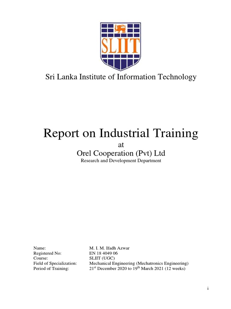 Training Report | PDF | Extrusion | Engineering
