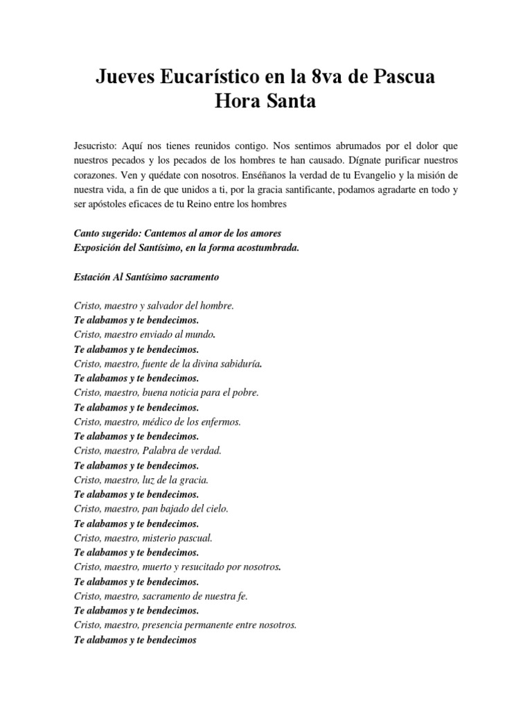 Hora Santa Pascua | PDF | Cristo (título) | La resurrección de Jesús