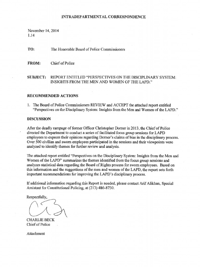 2014 LAPD report on disciplinary system bias | PDF