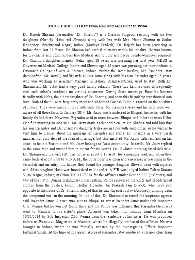 Moot Proposition Dr. Mohit Saini | PDF | Search And Seizure | Justice Moot Proposition Dr. Mohit Saini | PDF | Search And Seizure | Justice