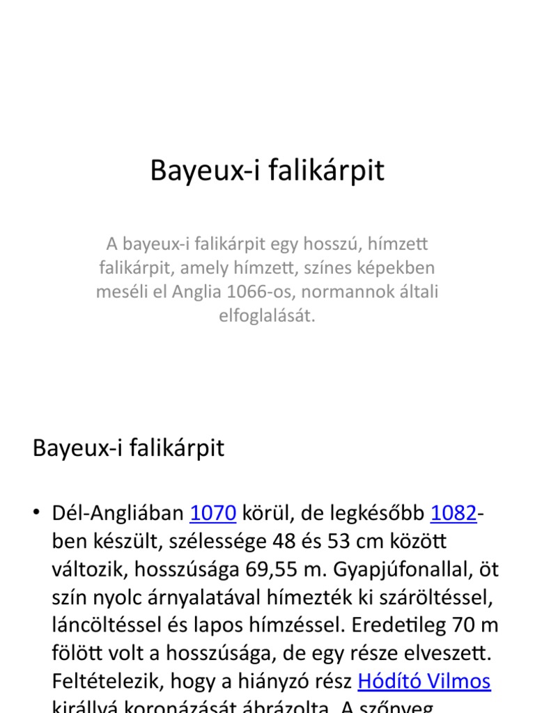 Bayeux-I Falikárpit | PDF