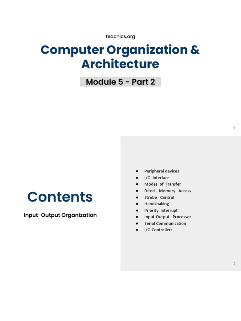 Coa Module Input Output Organization Pdf Input Output Central Processing Unit