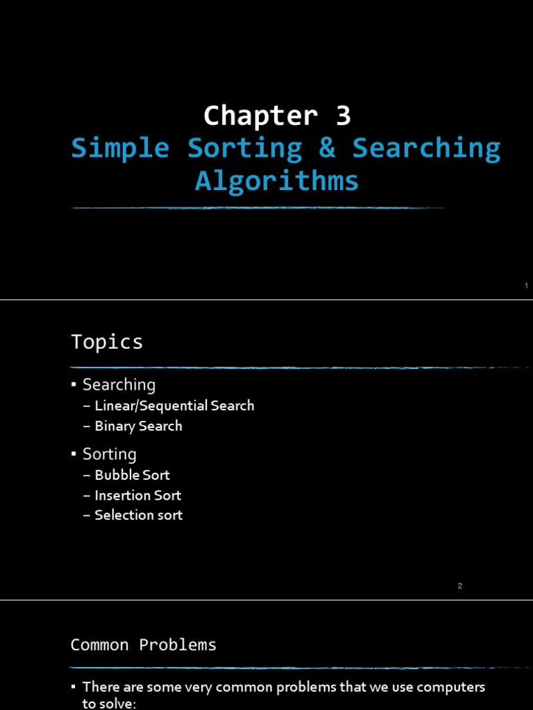 Chapter 3 Simple Searching And Sorting Pdf Algorithms And Data Structures Computer