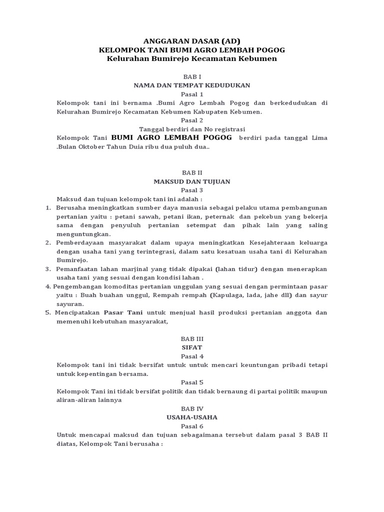 ADART Kelompok Tani | PDF | Teknologi & Rekayasa