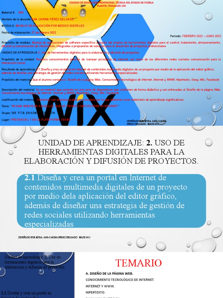 2.1 A Pagina Web WIX Alumnos | Descargar gratis PDF | Red mundial ...