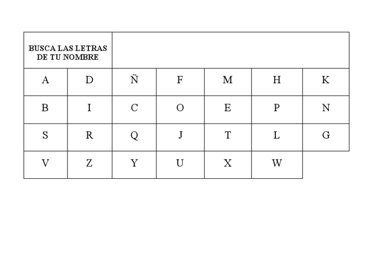 Busca Las Letras de Tu Nombre | PDF