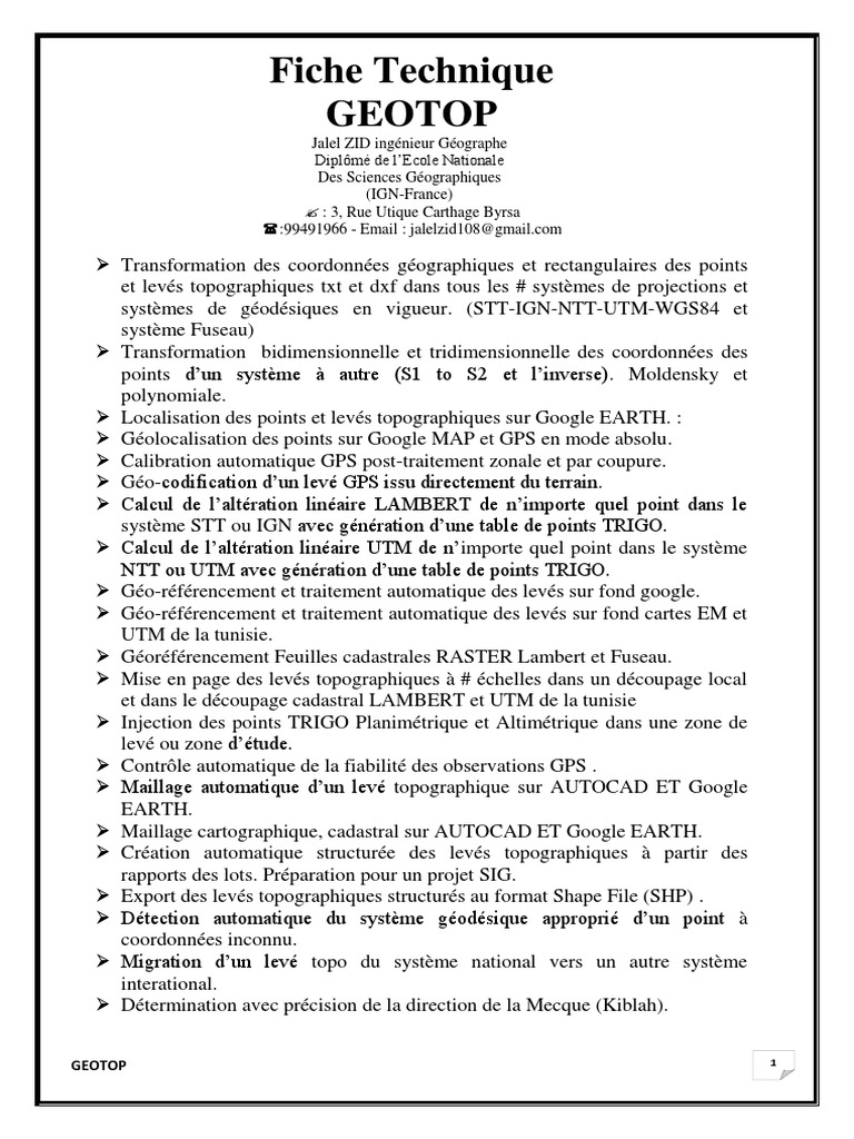 Geotop FT | PDF | Topographie | Géodésie