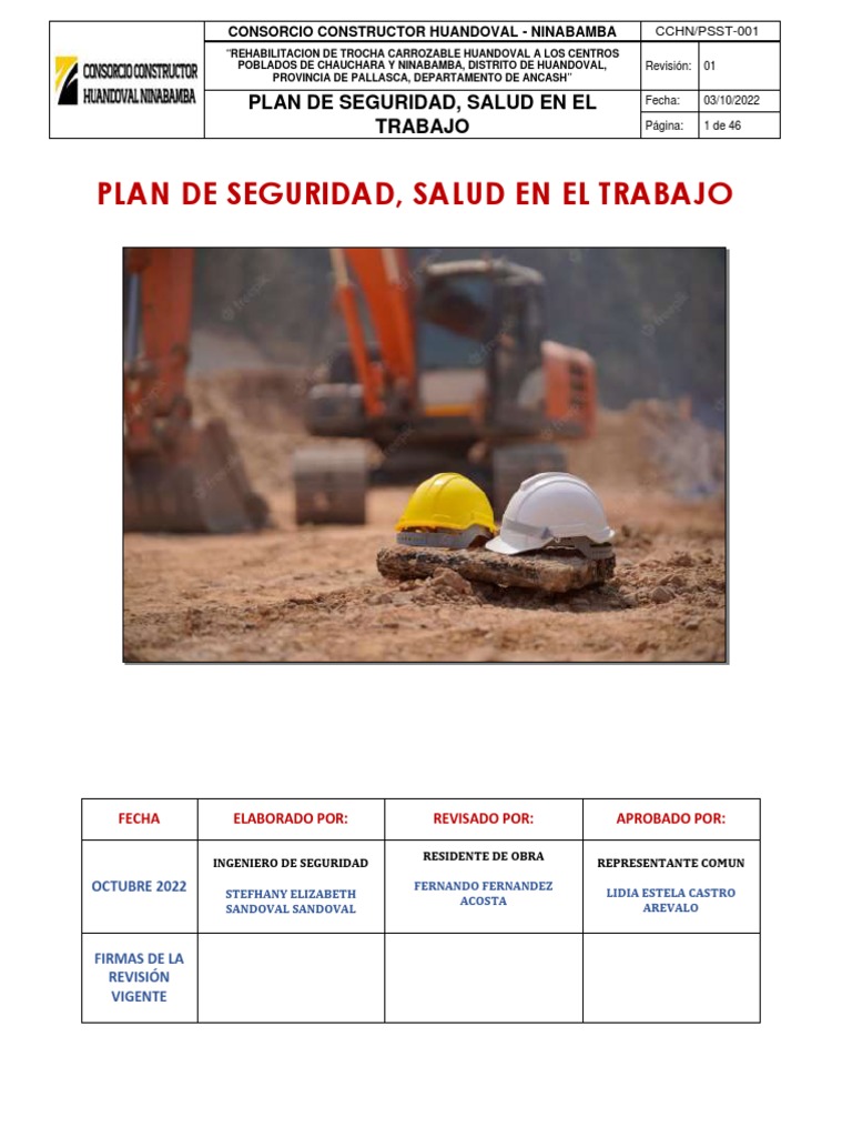 Plan de SST - Consorcio Huandoval Ninabamba - Ok | PDF | Seguridad y salud ocupacional | Riesgo