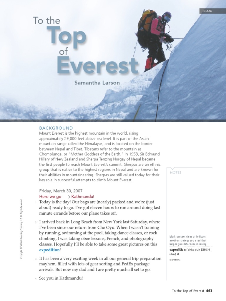 To The Top of Everest | PDF