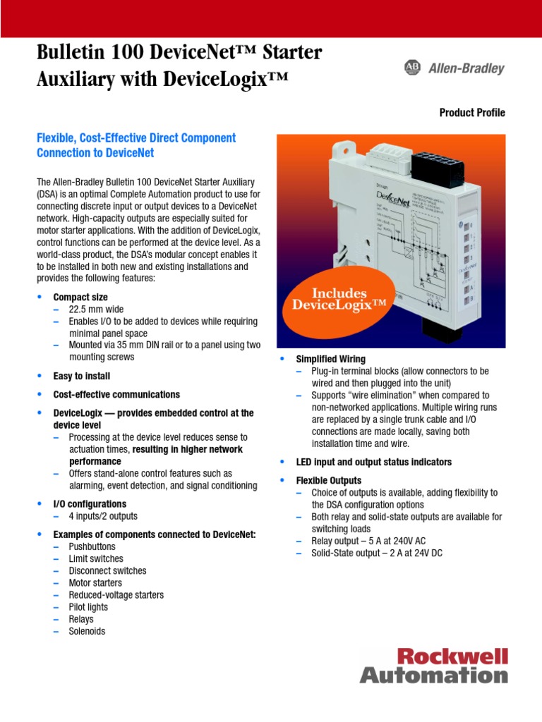100-PP005B-EN-P (DeviceNet DSA Product Profile) | PDF | Relay | Switch