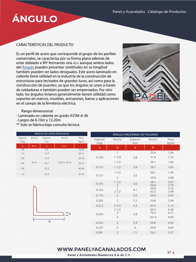 Angulo | PDF | Ingeniería estructural | Metales de transición