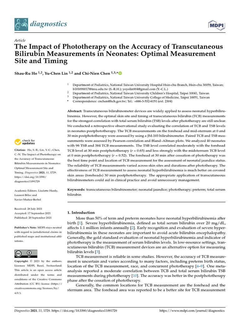 The Impact of Phototherapy On The Accuracy of Transcutaneous ...
