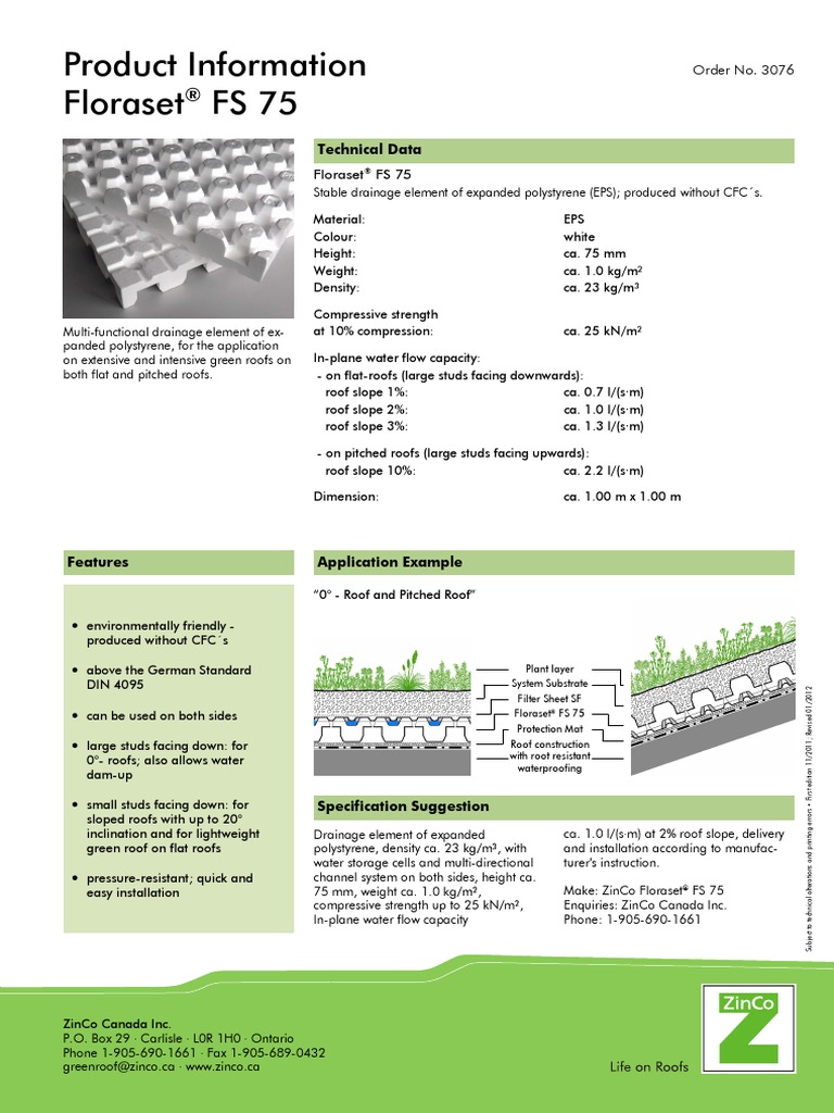 ZinCo PDB Floraset FS75 Engl | PDF | Roof | Polystyrene